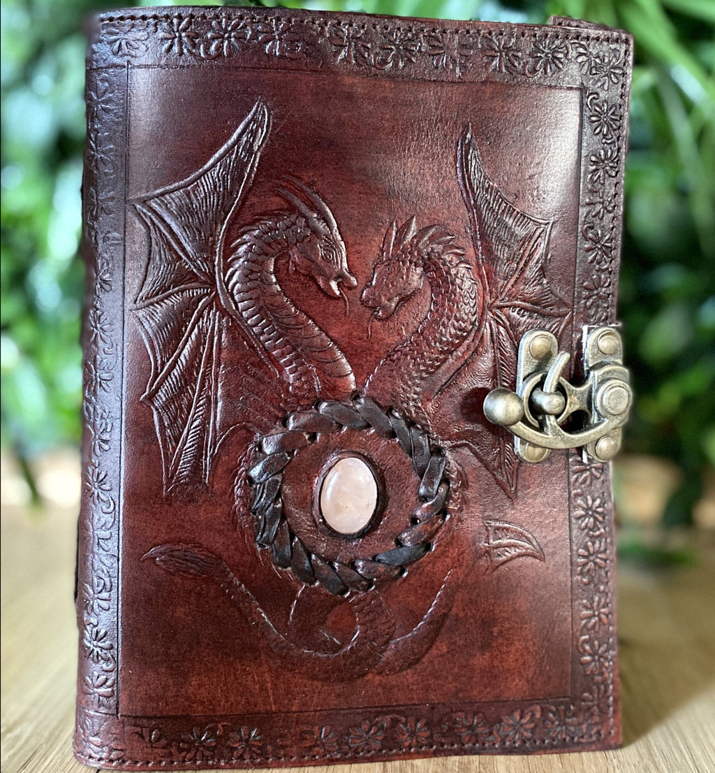 Double Dragon Leather Journal | 5 Stone Choices – GrassLander